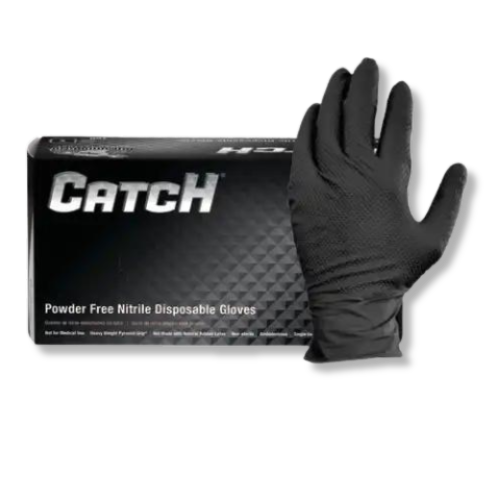 Adenna® - ProWorks® Black Nitrile Gloves w/ Pyramid Grip #T-00954