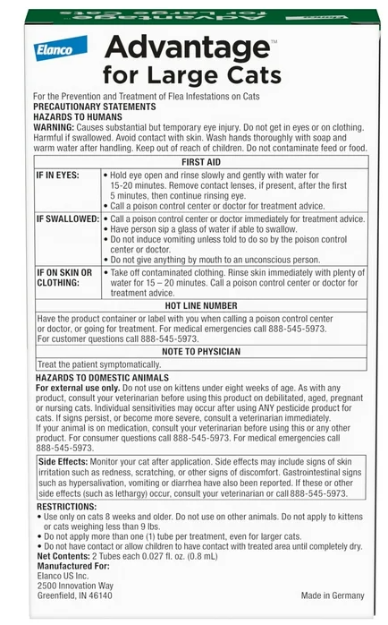 Elanco® - Adventure® for Large Cats - 2 Monthly Doses #611791