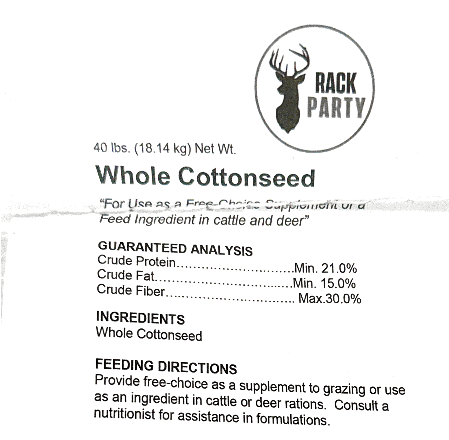 Coastal Agricultural Supply - Rack Party Whole Cotton Seed #024027